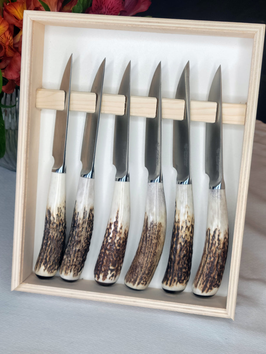 Luxury Dinner Knives Rustic- European Red Deer (Set of 6) – Killer Vino